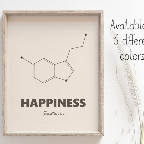 Happiness Molecule Poster Serotonin Molecule Science - Etsy