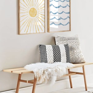 Golden Sun Print, Boho Sun Poster, Sky, Sunrise, Sunset, Watercolor ...