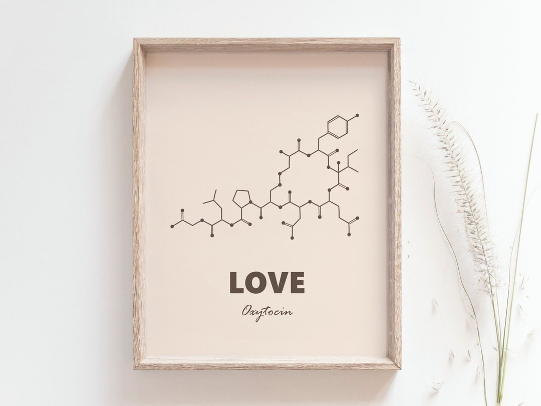 Love Molecule Print - Oxytocin Poster, Minimalist Love Wall Art ...