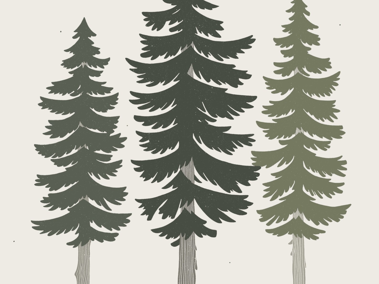 Pine Trees Print Forest Poster Minimalist Spruce Art - Etsy