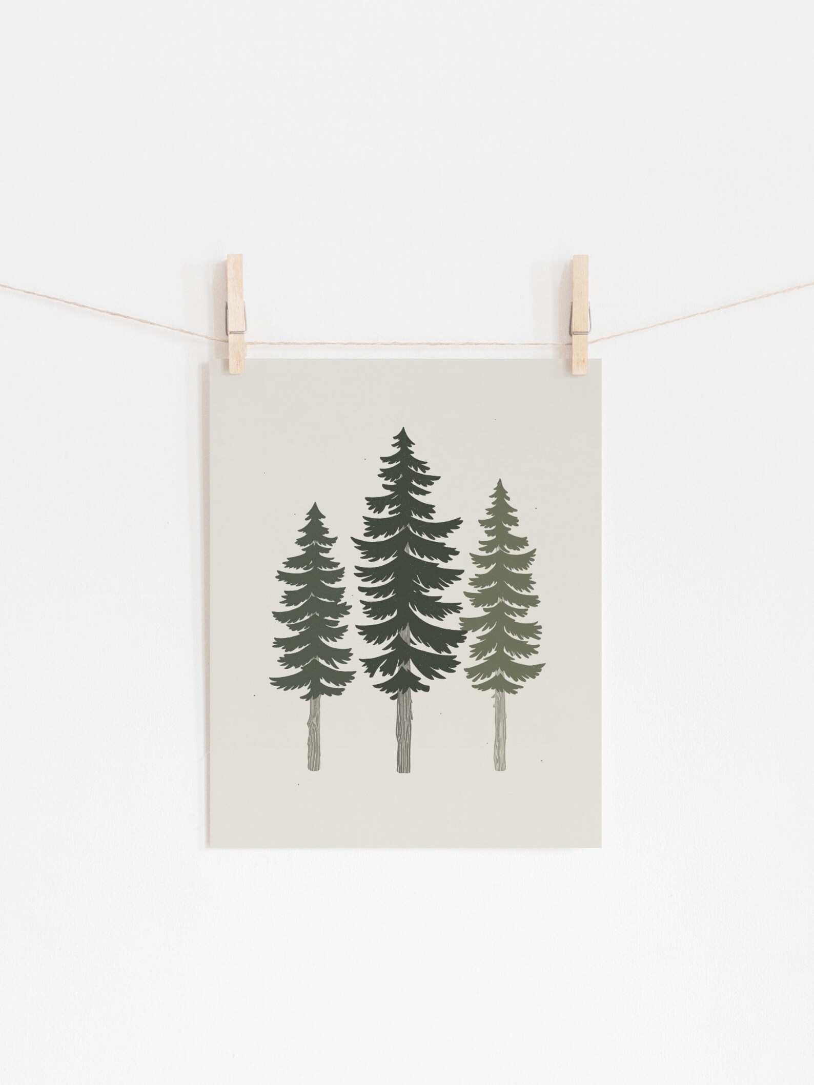 Pine Trees Print Forest Poster Minimalist Spruce Art - Etsy
