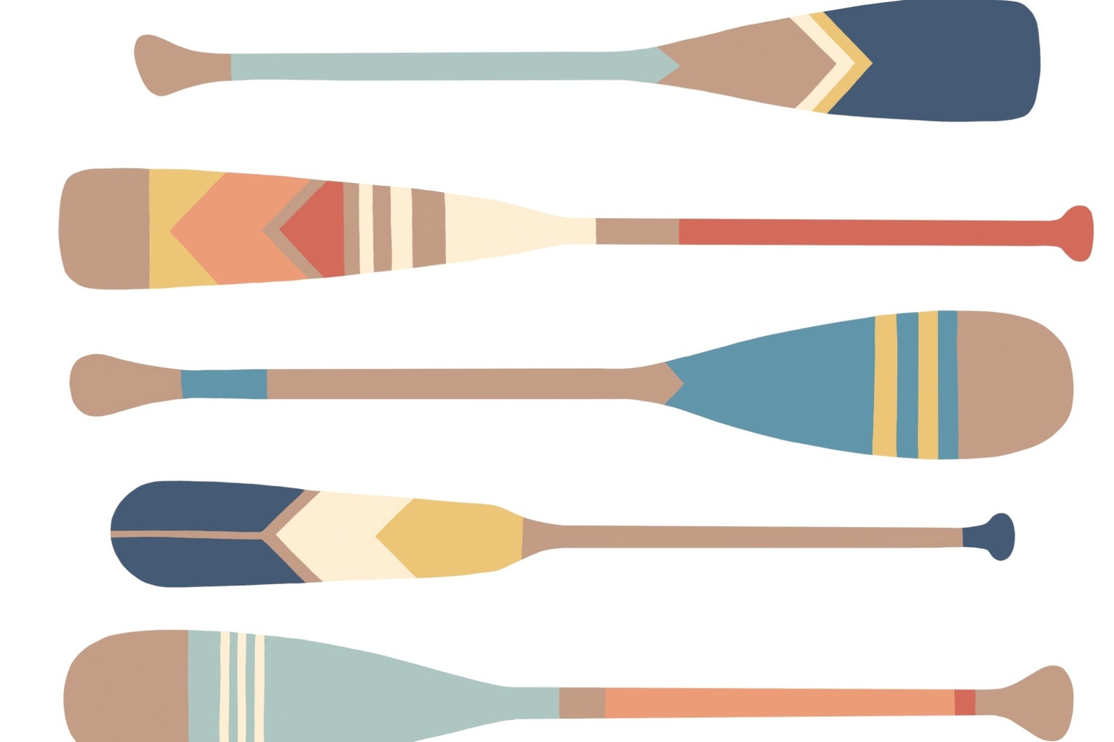 Paddle Print Painted Canoe Paddles Oar Art Print Colorful - Etsy