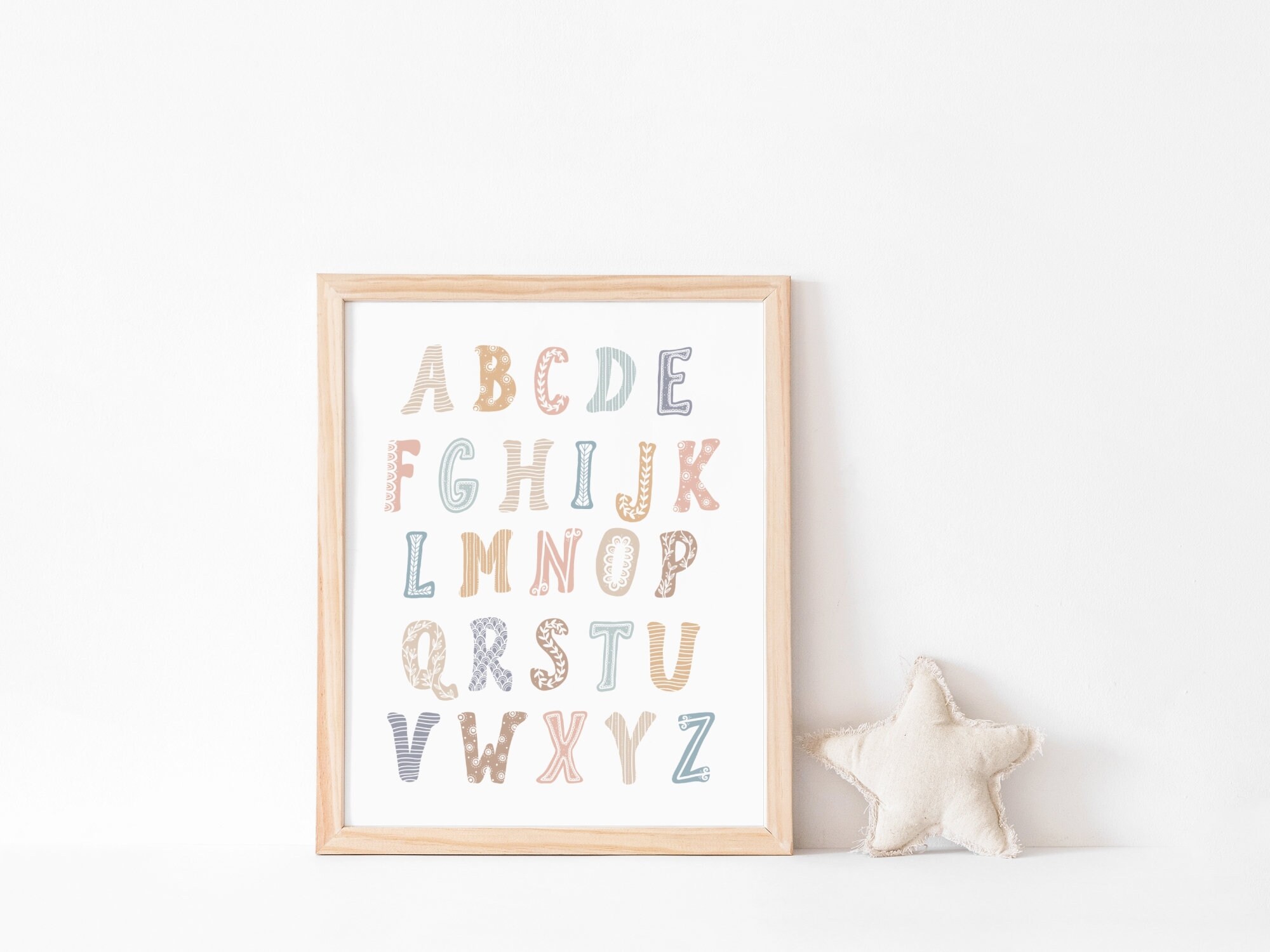 Rainbow Alphabet Print Pastel Colors Alphabet Poster - Etsy