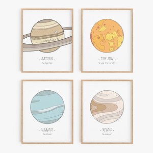 Planets Print Set, Solar System Poster Set of 10, Astronomy, Star ...