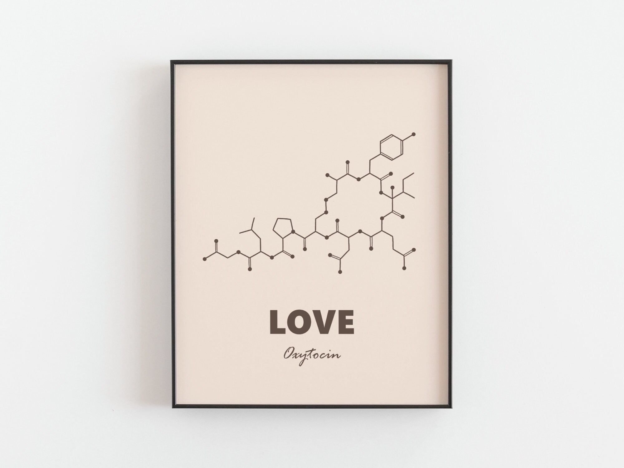 Love Molecule Print - Oxytocin Poster, Minimalist Love Wall Art ...