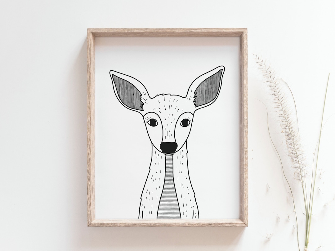 Baby Deer Print fawn Poster, Cute Baby Woodland Animal, Wilderness ...