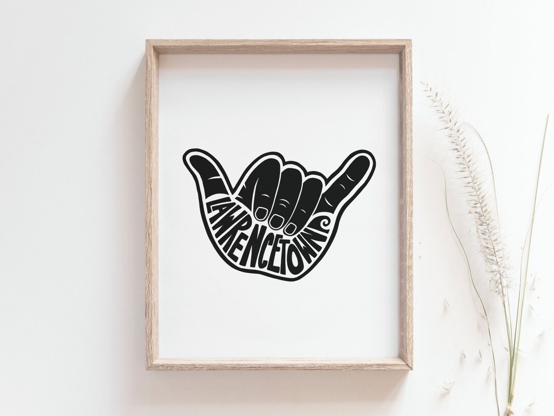 Shaka Sign Print - Lawrencetown Poster, Hang Loose Minimalist Wall Art ...