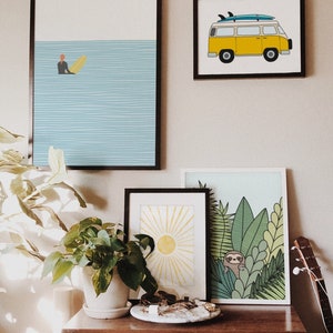 Surfer Girl Print, Surfer Waiting for the Perfect Wave Poster, Sea ...