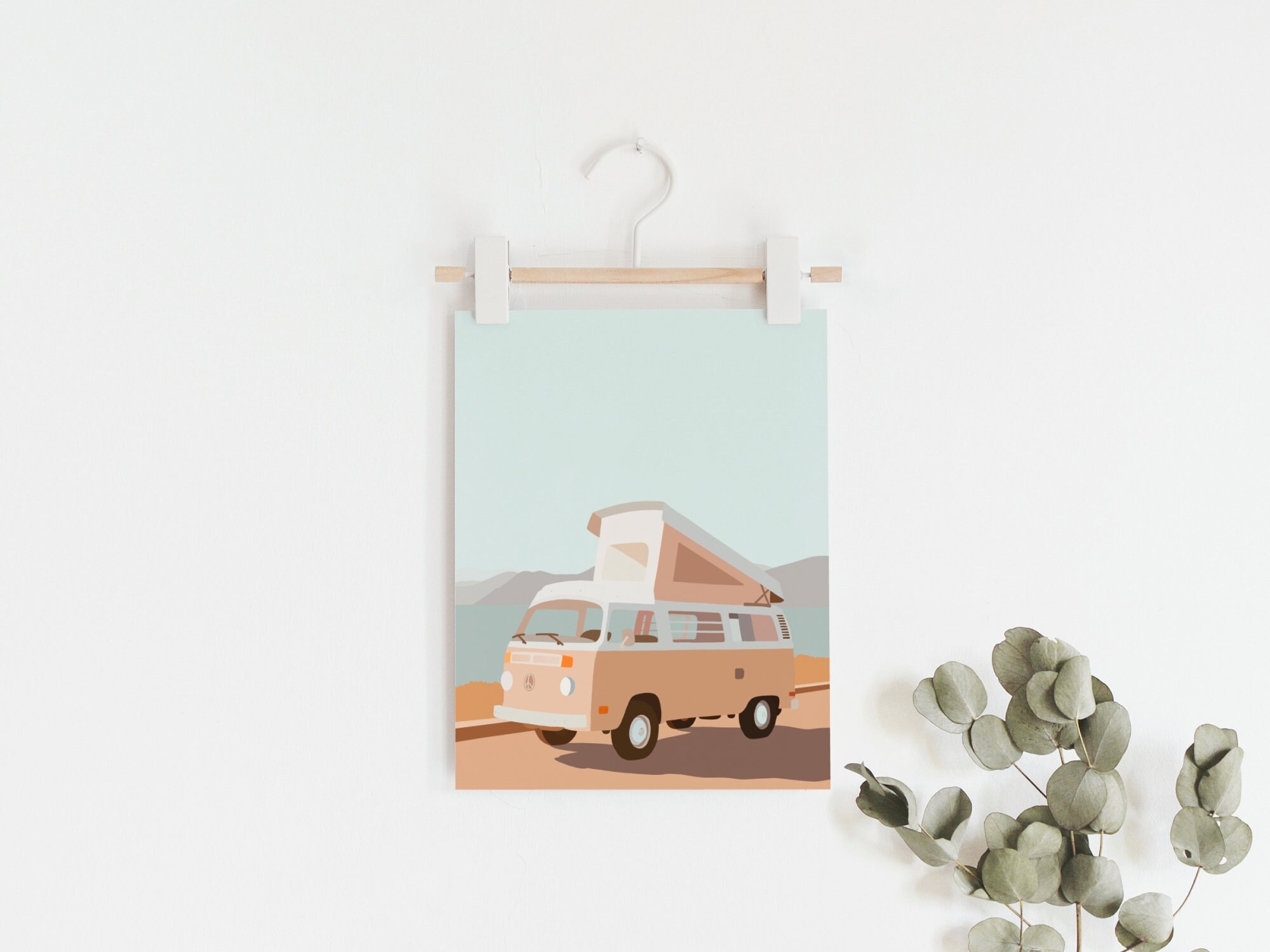 Vintage Camper Van Print Road Trip Poster California Art - Etsy