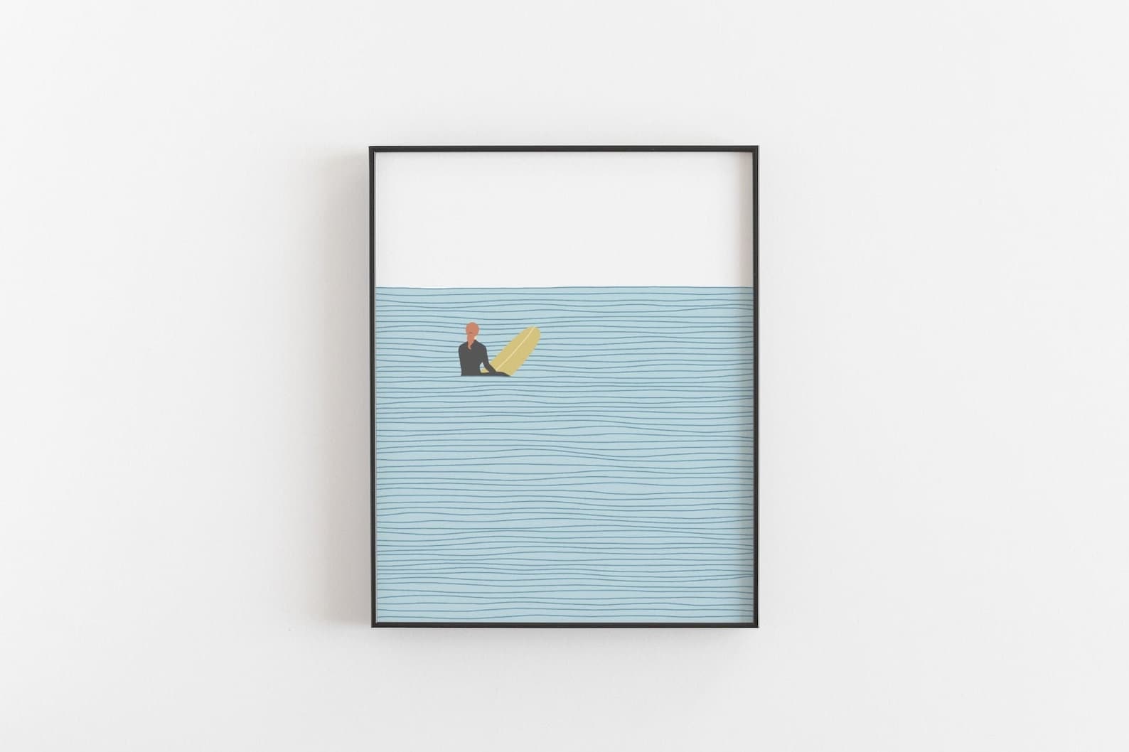 Surfer Girl Print, Surfer Waiting for the Perfect Wave Poster, Sea ...