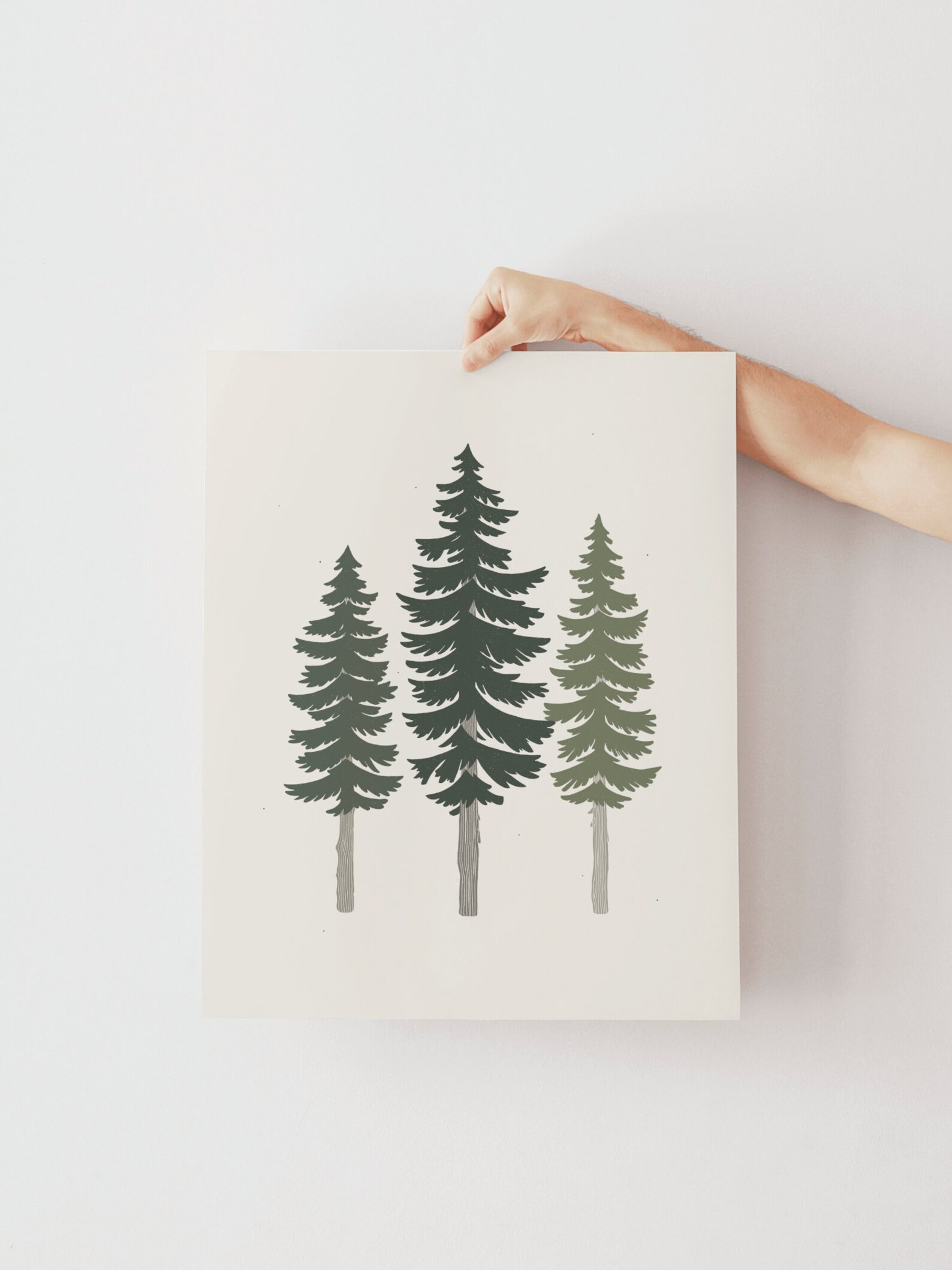 Pine Trees Print Forest Poster, Minimalist Spruce Art, Evergreen Poster ...