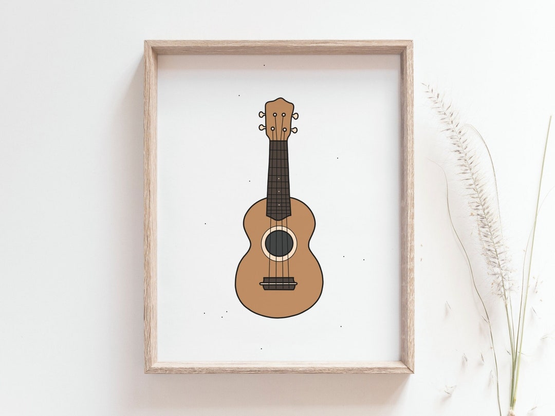 Ukulele Print - Music Intrument Poster, Good Vibes, Guitar, Cartoon ...