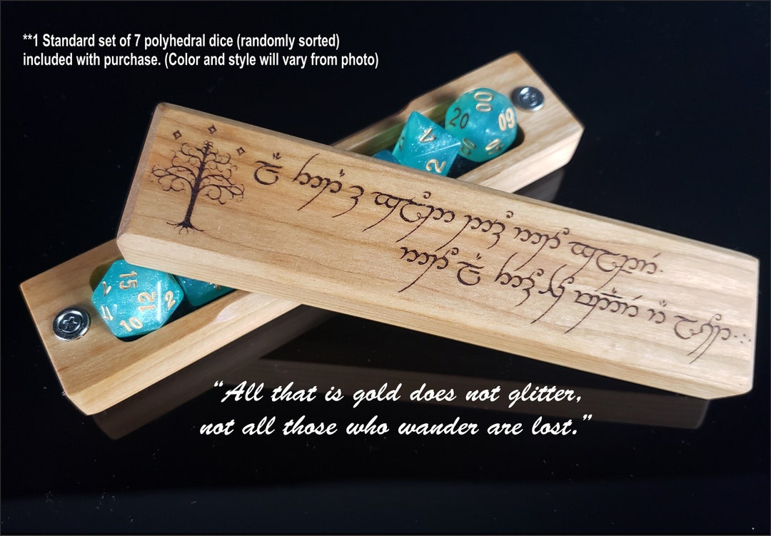Tengwar Elven Script Dice Box Personalized Wooden Dice Vault RPG ...