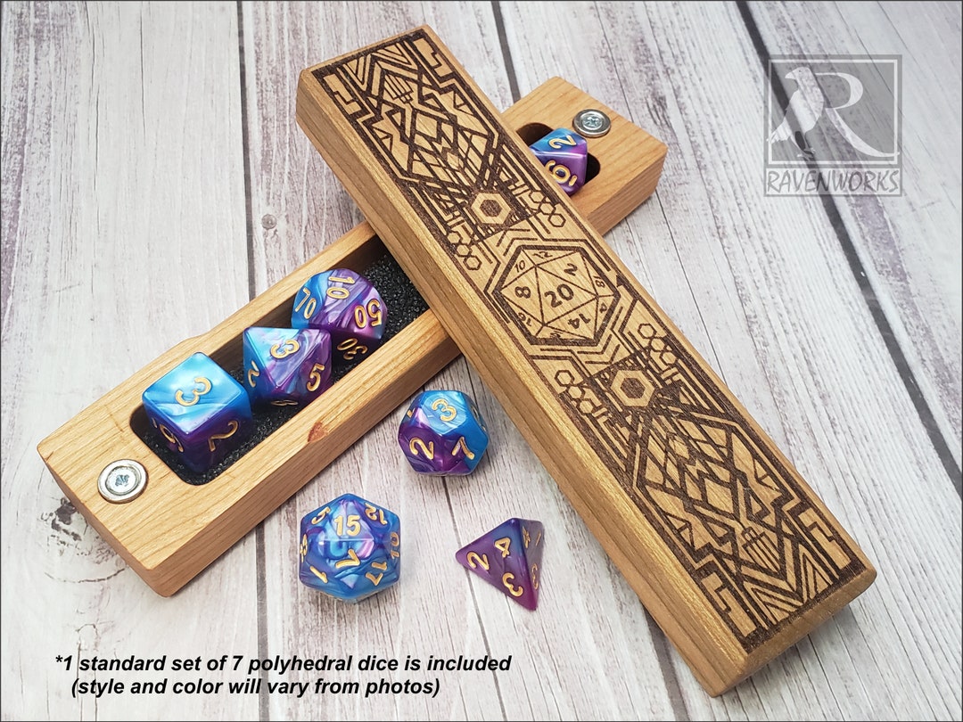 Cyberpunk Dice Box Handcrafted Wooden Dice Carrier Personalized Stash ...
