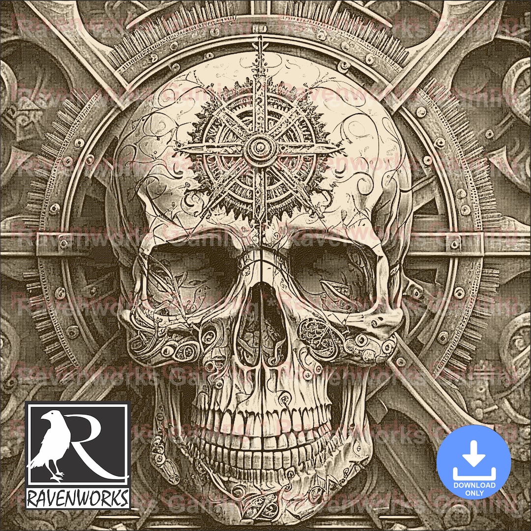 Steampunk Skull Laser Engraving Digital Files | Laser Ready PNG Digital ...