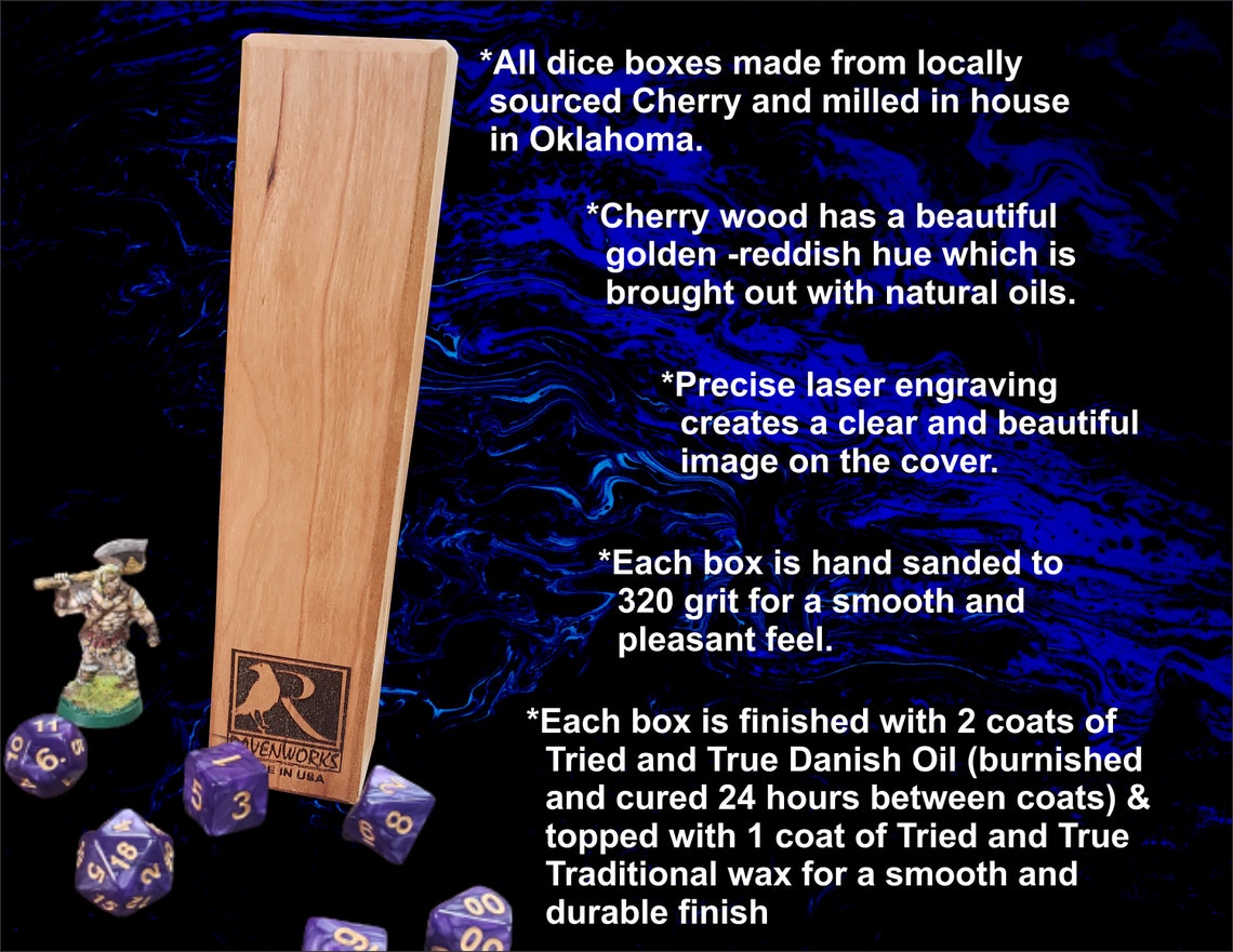 Tengwar Elven Script Dice Box Personalized Wooden Dice Vault - Etsy