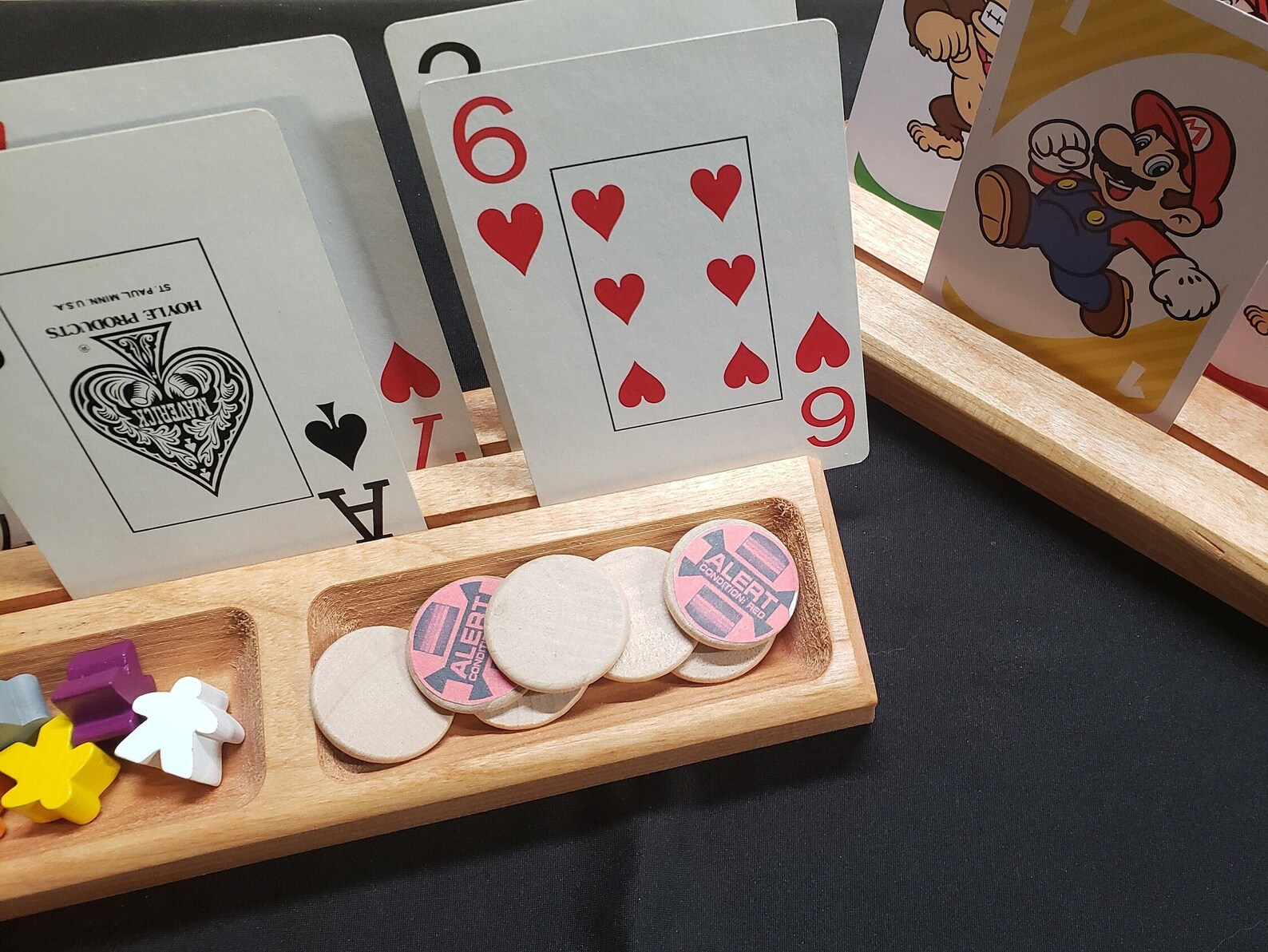Wood Gaming Tray Card Holder Game Piece Component Holder - Etsy