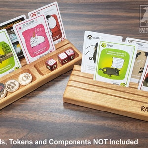 Wood Gaming Tray Card Holder Game Piece Component Holder for Board ...
