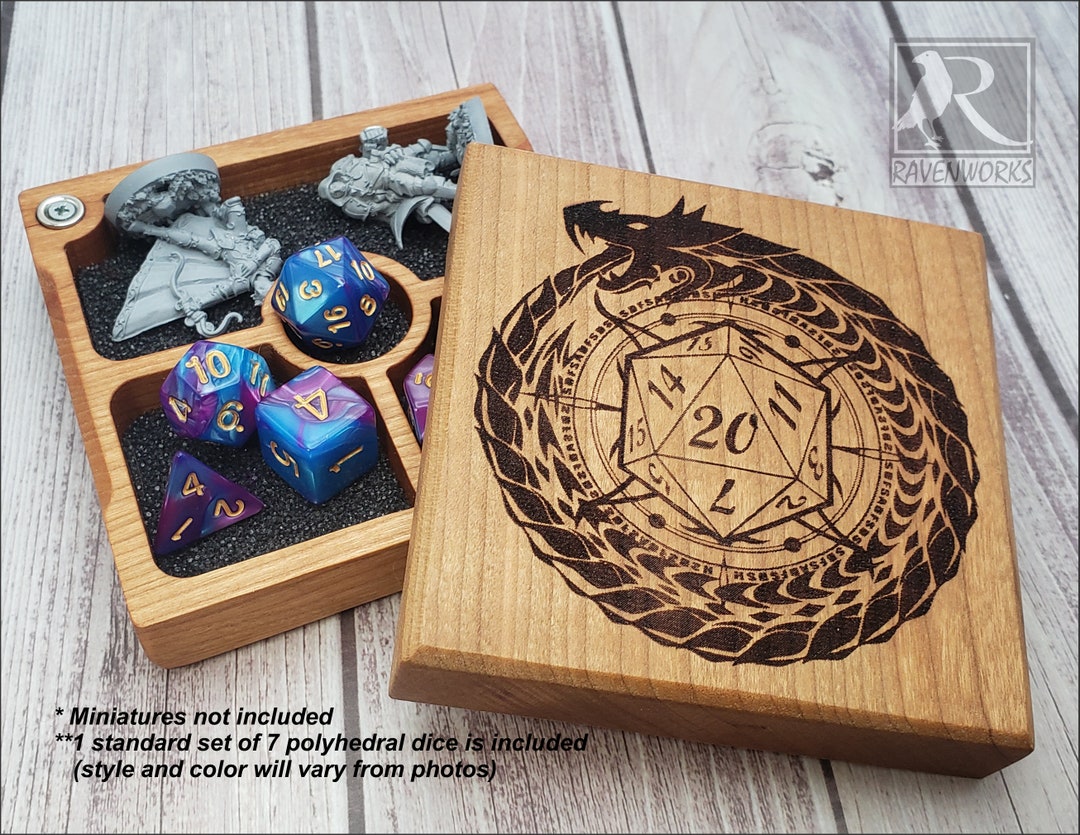 Dragon Circle Ouroboros Dungeon Vault Handcrafted Wooden Dice and ...