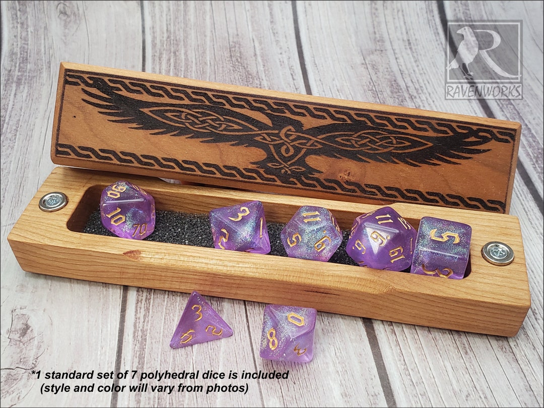 Celtic Raven Dice Box Personalized Wooden Dice Case RPG Handcrafted ...