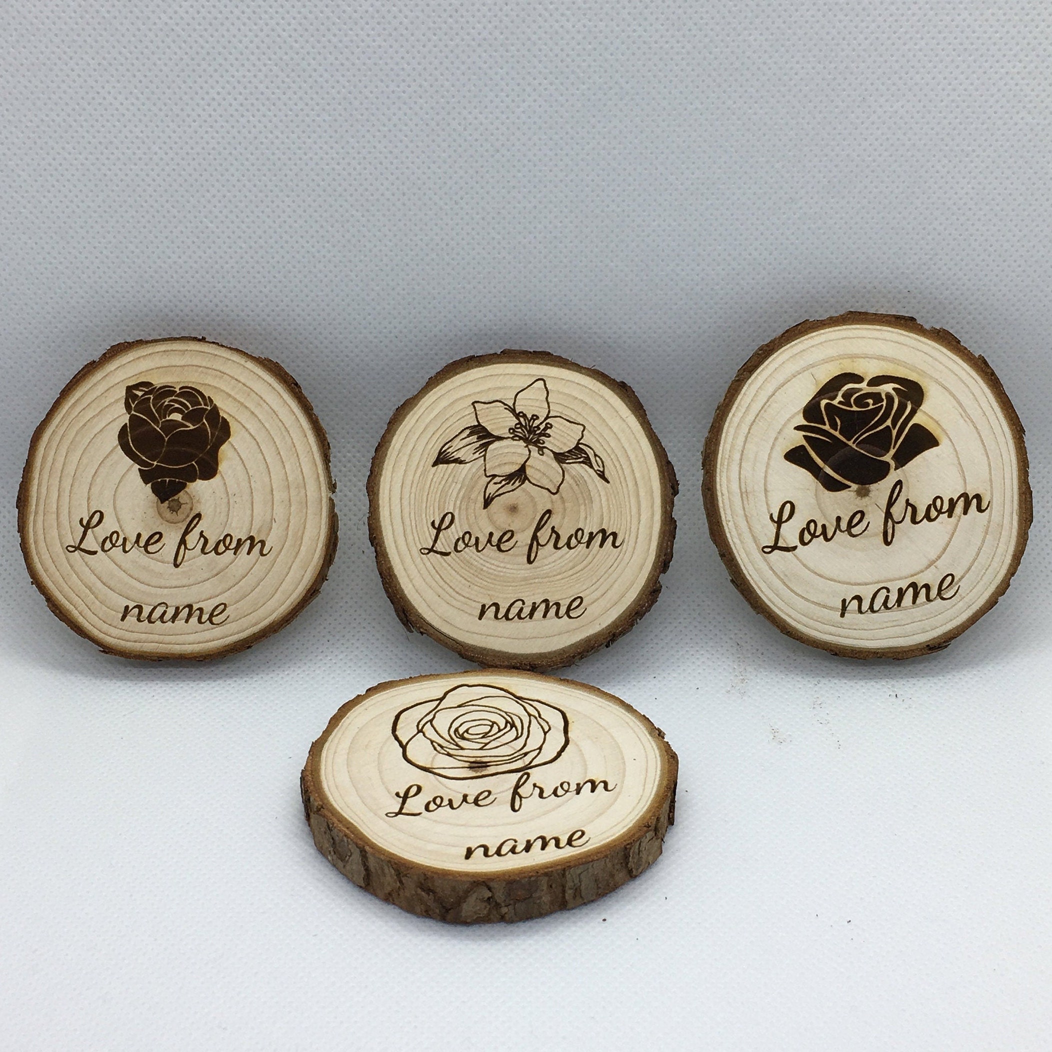 Personalised Engraved Wooden Log Slice Gift - Etsy