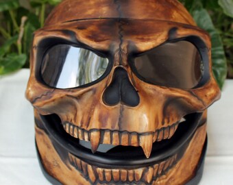 Skull Motorcycle Helmet - Etsy