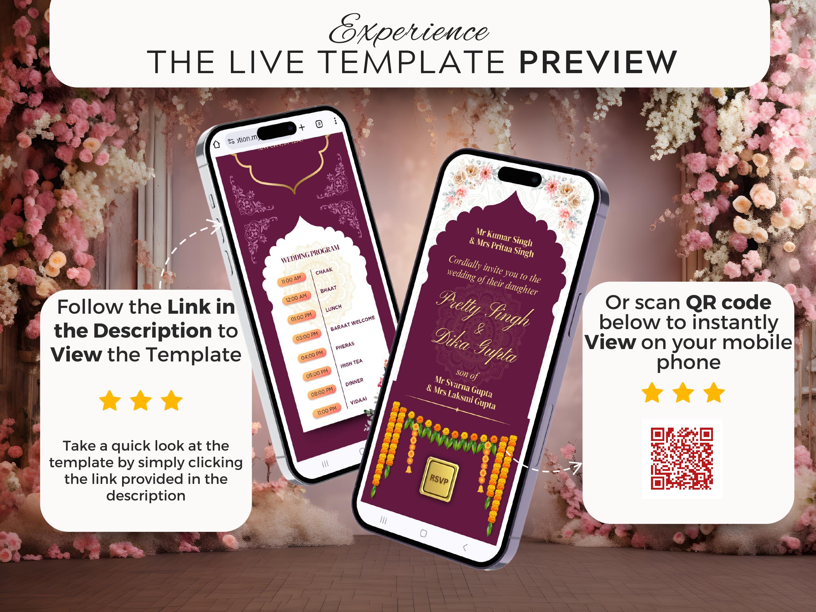 Editable Canva Wedding Invitation Template, Haldi Event, Indian Wedding ...