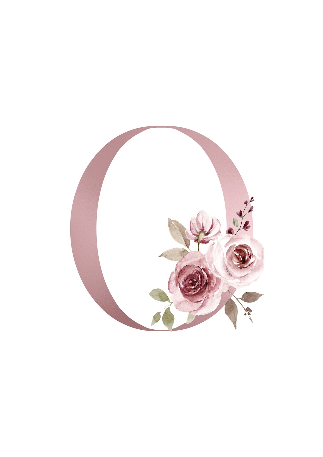 Letter O - Customised Pink Floral Alphabet Design (digital Download ...