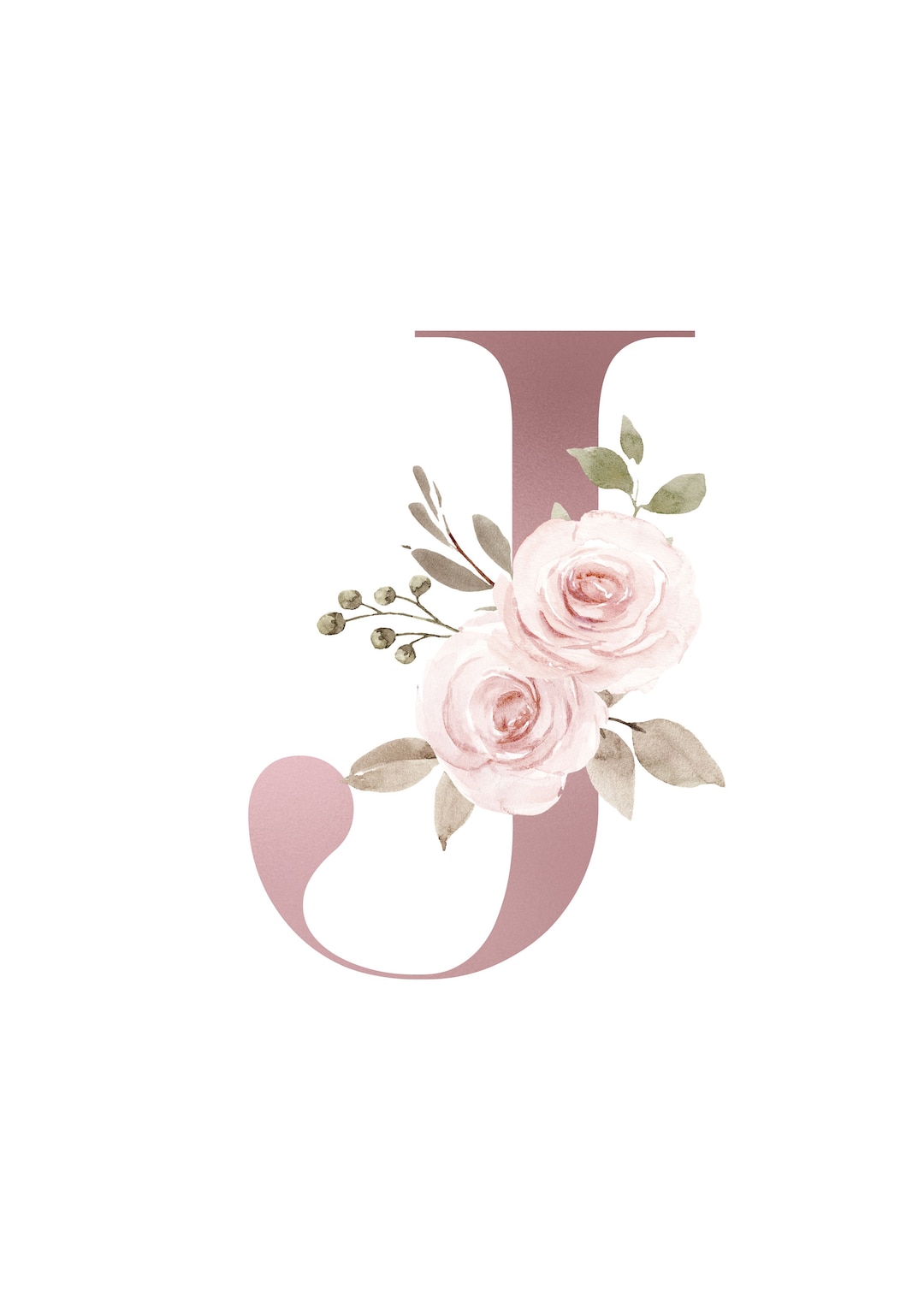 Letter J - Customised Pink Floral Alphabet Design (digital Download ...