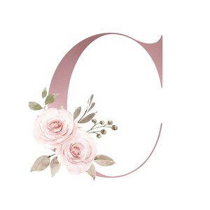 Letter C - Customised Pink Floral Alphabet Design (digital Download ...