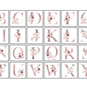 Letter T - Customised Pink Floral Alphabet Design (digital Download ...