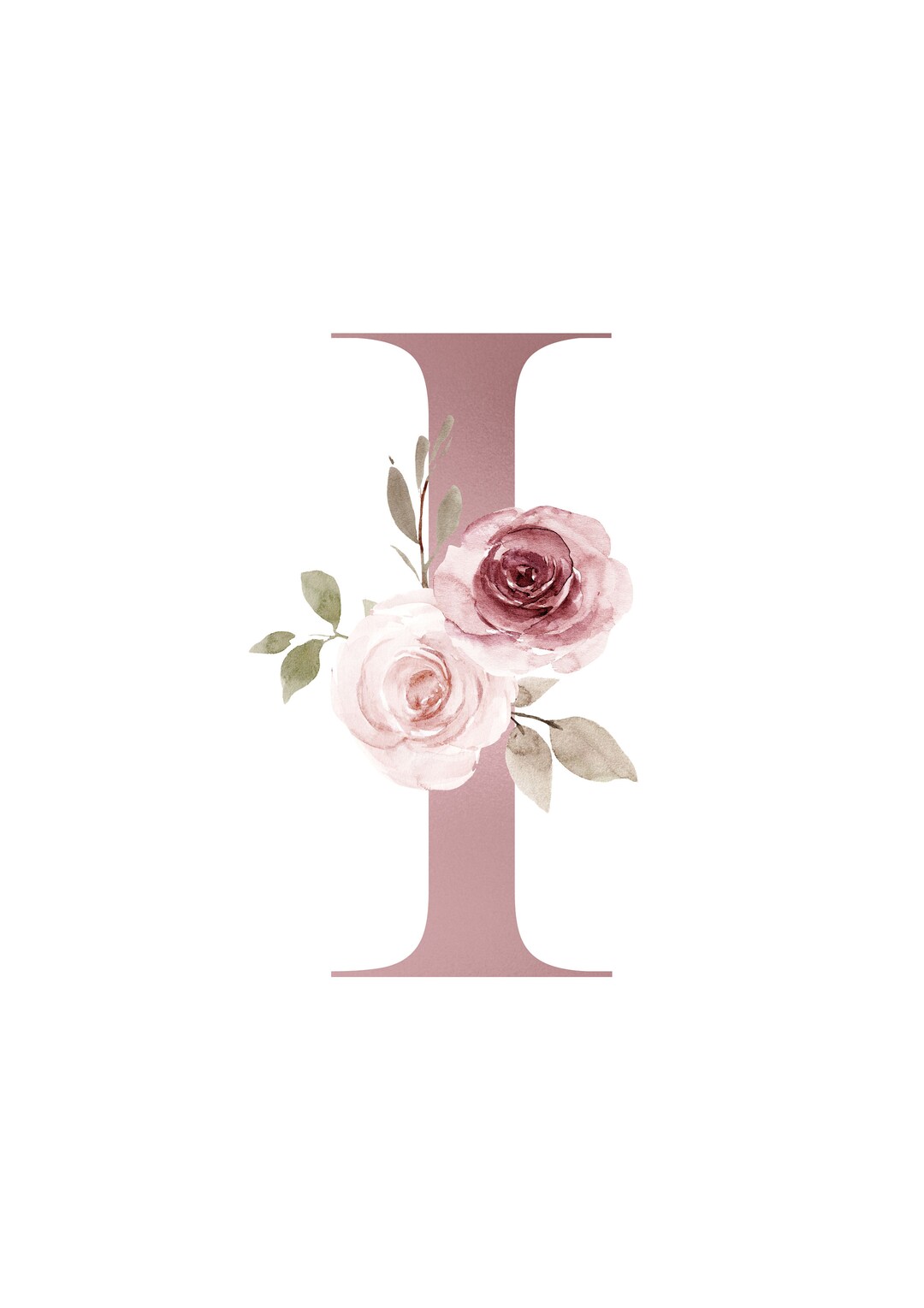 Letter I - Customised Pink Floral Alphabet Design (digital Download ...