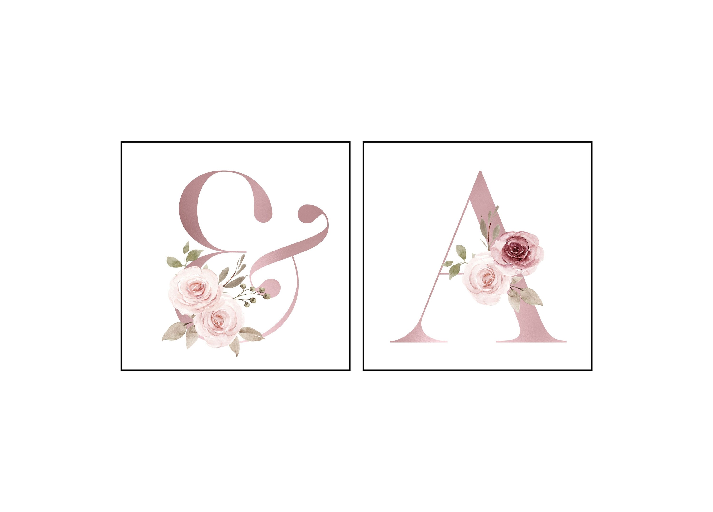 Floral Letter E Print: Pink Watercolor Alphabet (digital Download) - Etsy