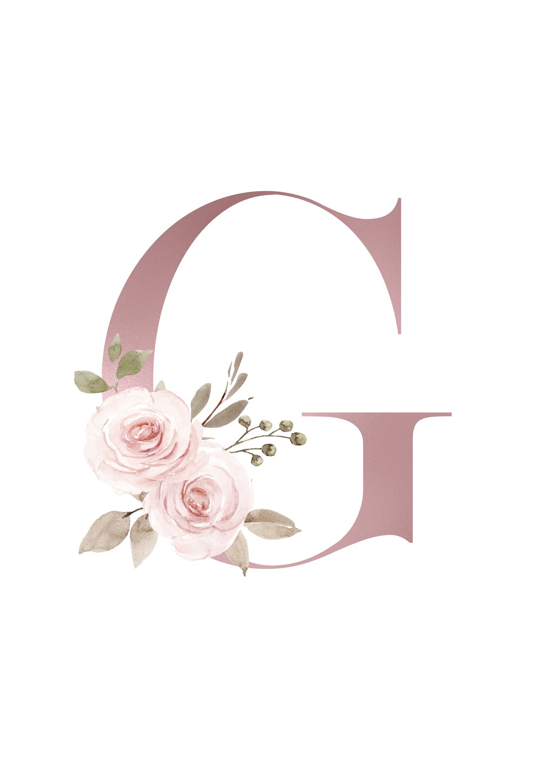 Letter G - Customised Pink Floral Alphabet Design (digital Download ...