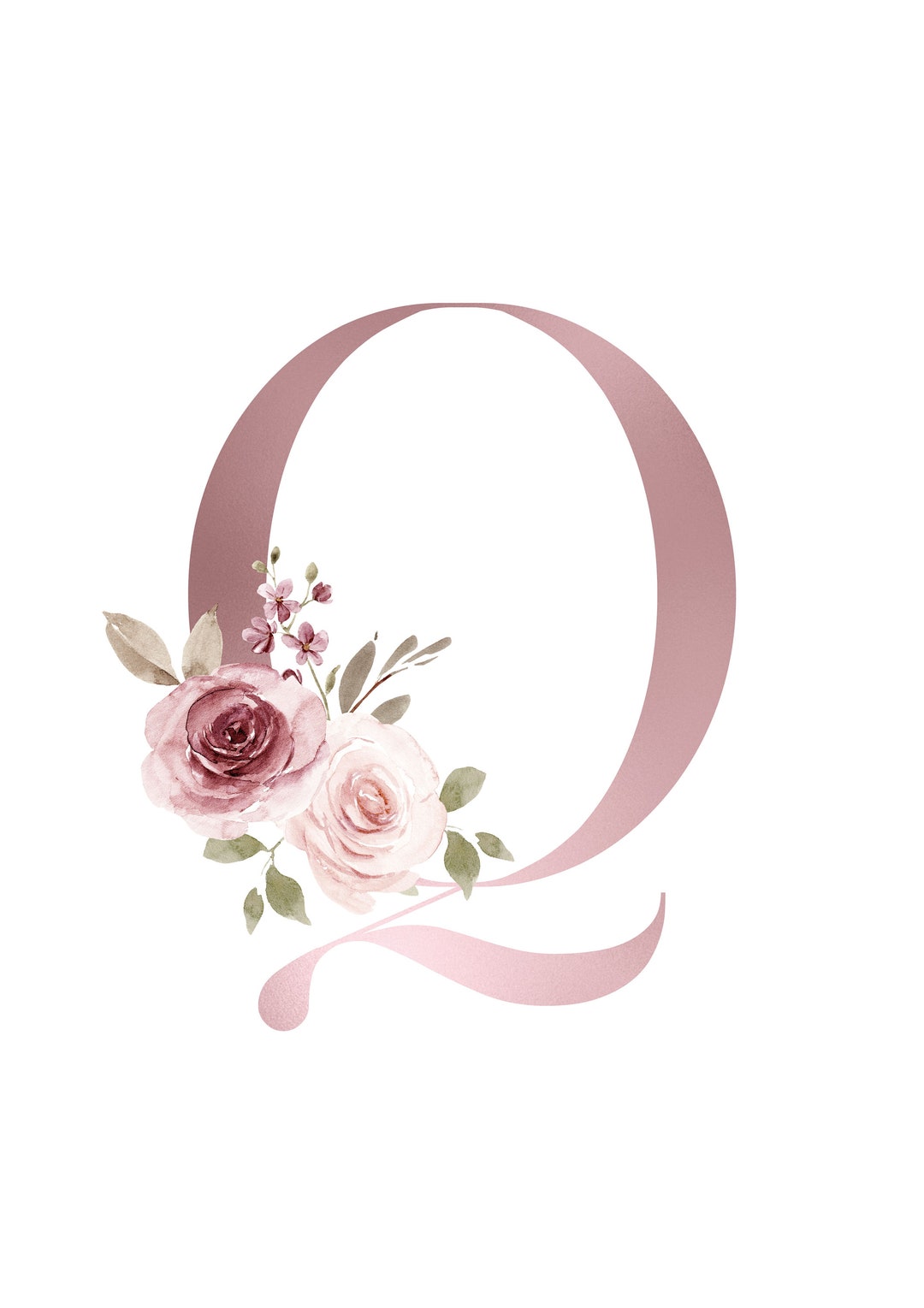 Letter Q - Customised Pink Floral Alphabet Design (digital Download ...