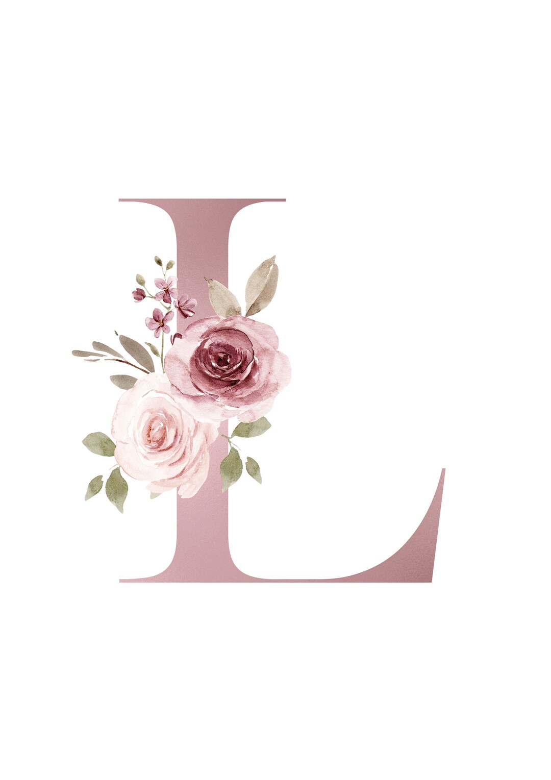 Letter L - Customised Pink Floral Alphabet Design (digital Download ...