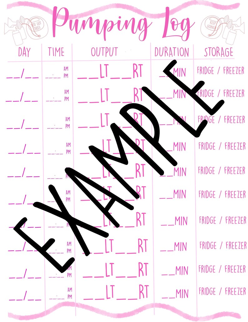 Pumping Log - Etsy