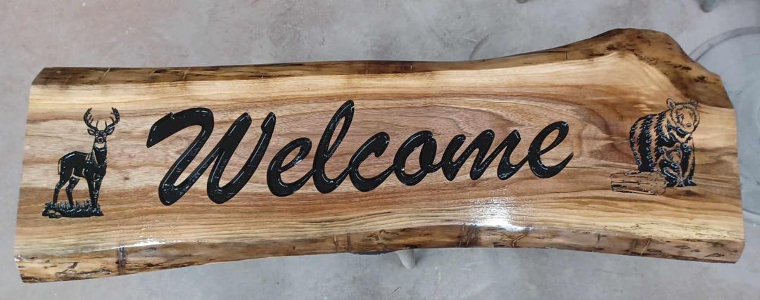 Indoor/outdoor Live Edge Welcome Wildlife Sign - Etsy