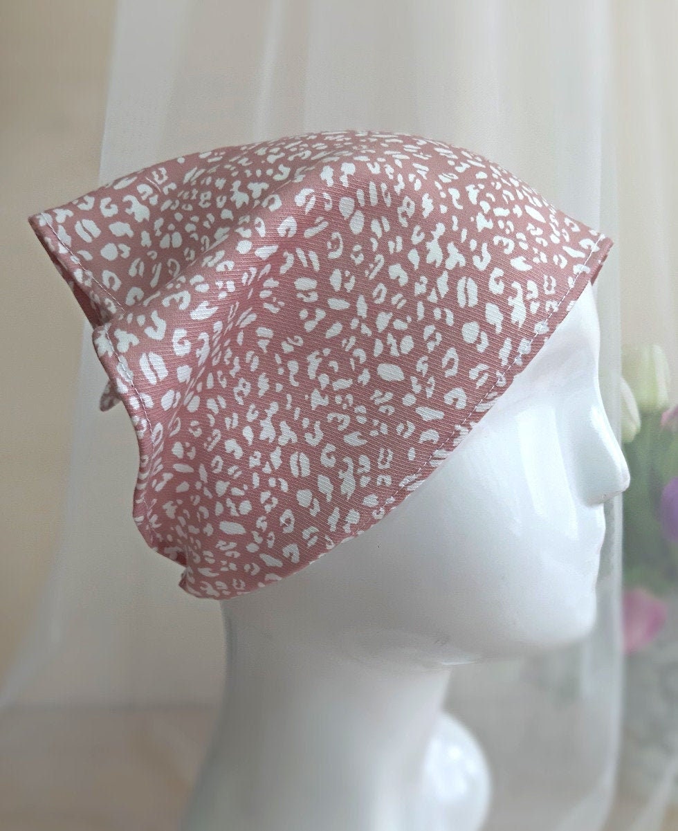 Cottagecore Hair Bandana, Pink Ditsy Kerchief, Cotton Triangle Bandana ...