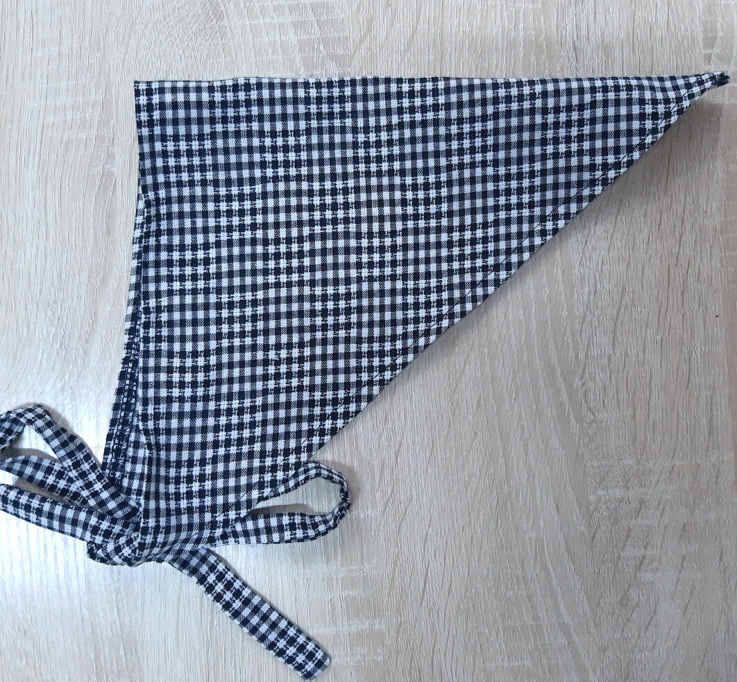 Gingham Hair Bandana, Triangle Head Scarf, Adult Triangle Kerchief ...