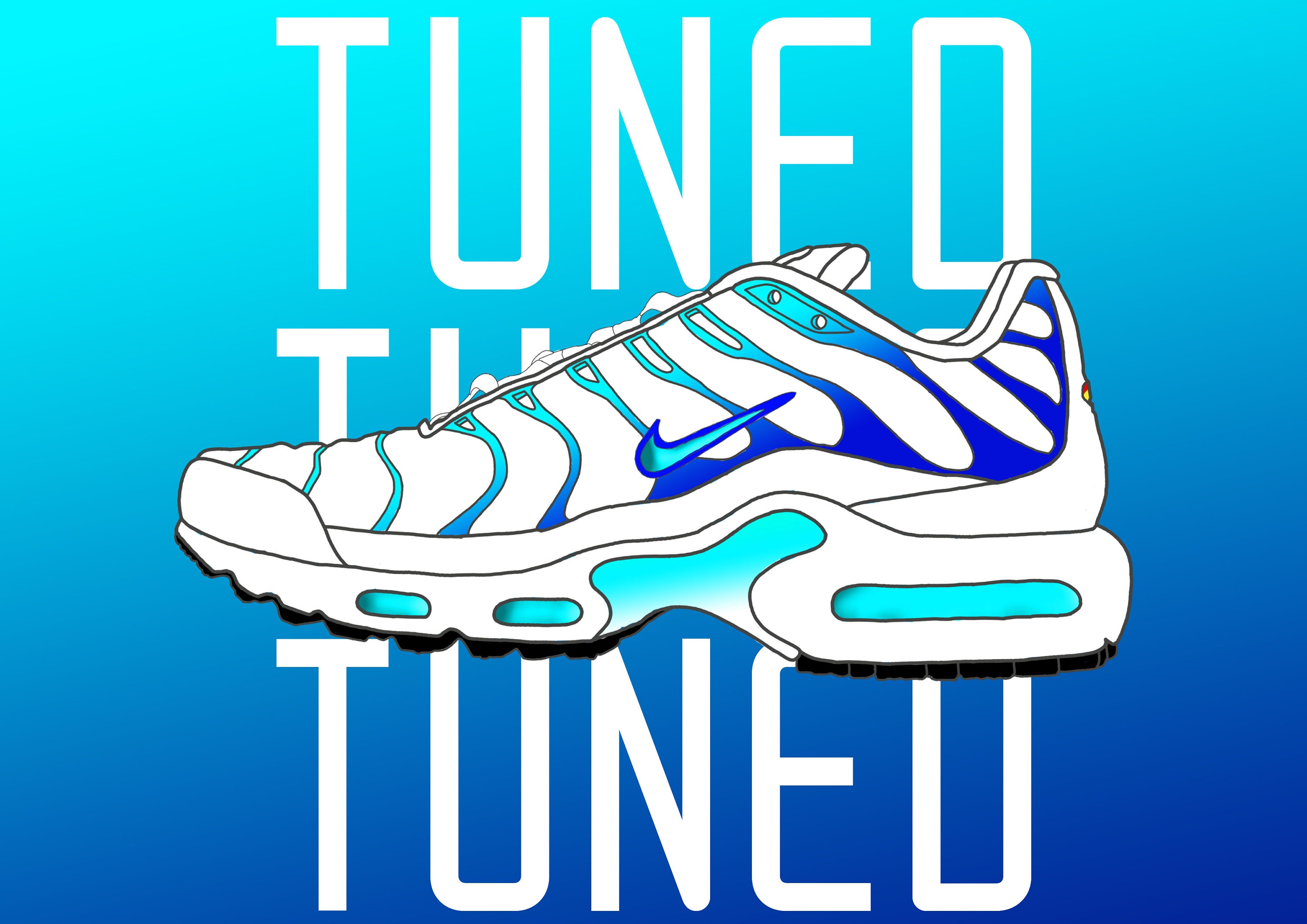 A4 Nike Air Max Plus TN Tuned 'Blue/White' | Etsy