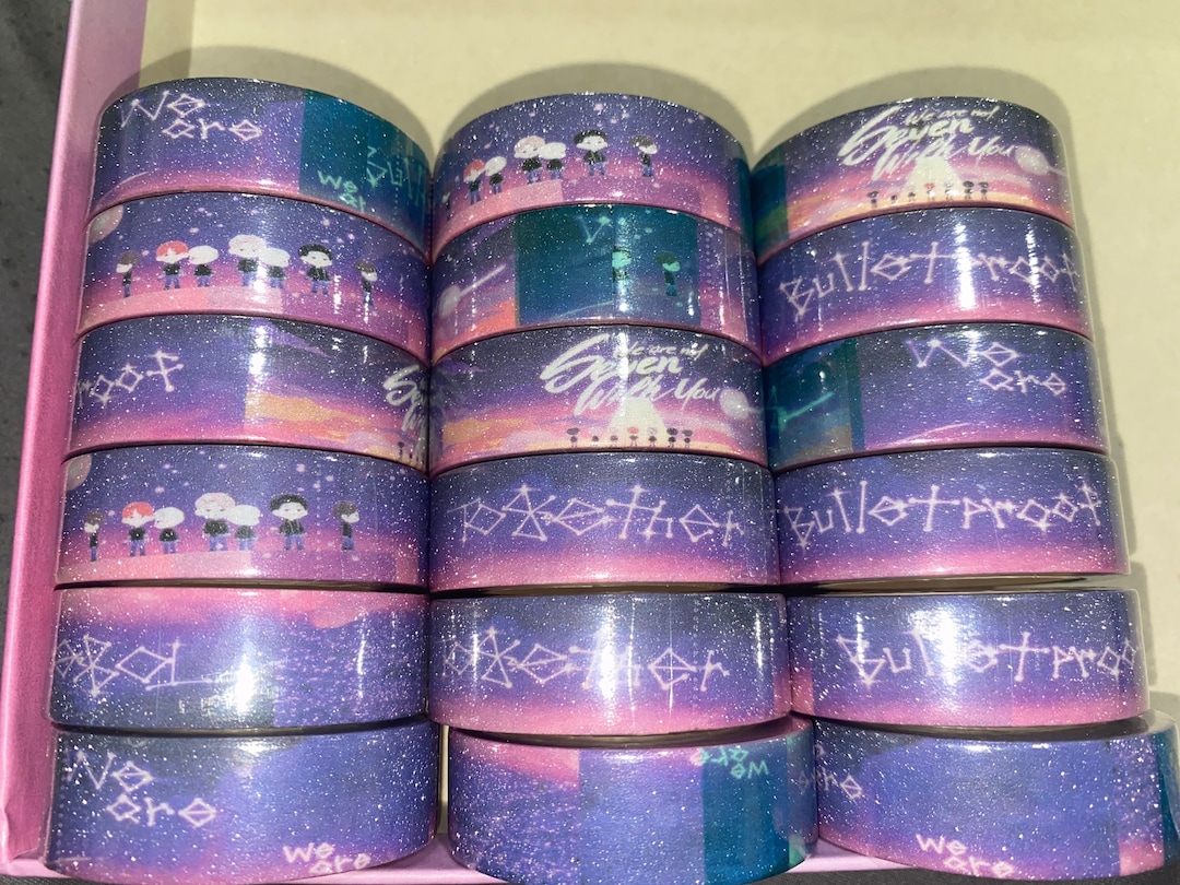 BTS Glitter Washi Tape - Etsy