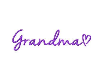 DIGITAL DOWNLOAD EMBROIDERY - Nanny With Heart Cursive - 4x4 5x7 7x5 ...