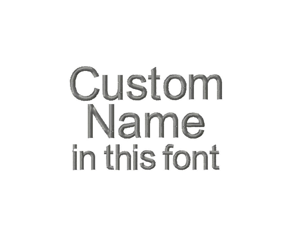 DIGITAL DOWNLOAD EMBROIDERY Design File - Custom Name in Pictured Arial ...