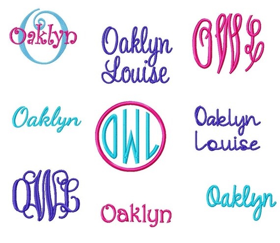 DIGITAL DOWNLOAD EMBROIDERY Design Files 9 Custom Monogram - Etsy
