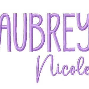 DIGITAL DOWNLOAD EMBROIDERY Design File - Custom First & Middle Name in ...