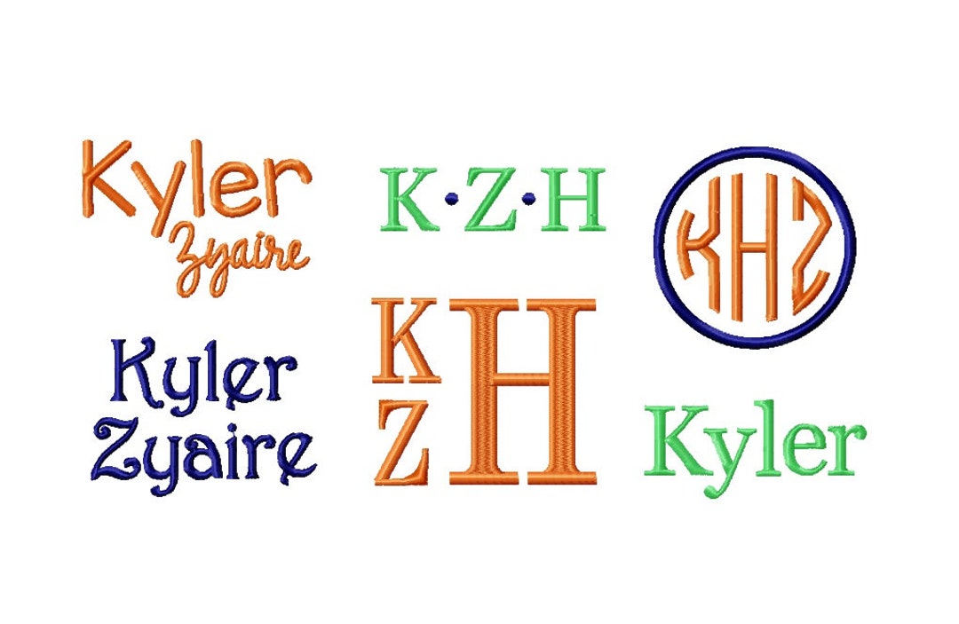 DIGITAL DOWNLOAD EMBROIDERY Design Files 6 Custom Monogram - Etsy