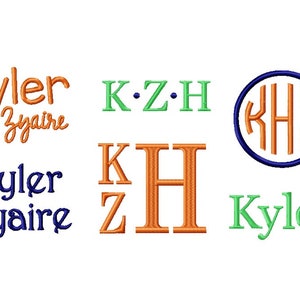 DIGITAL DOWNLOAD EMBROIDERY Design Files - 6 Custom Monogram and Name ...