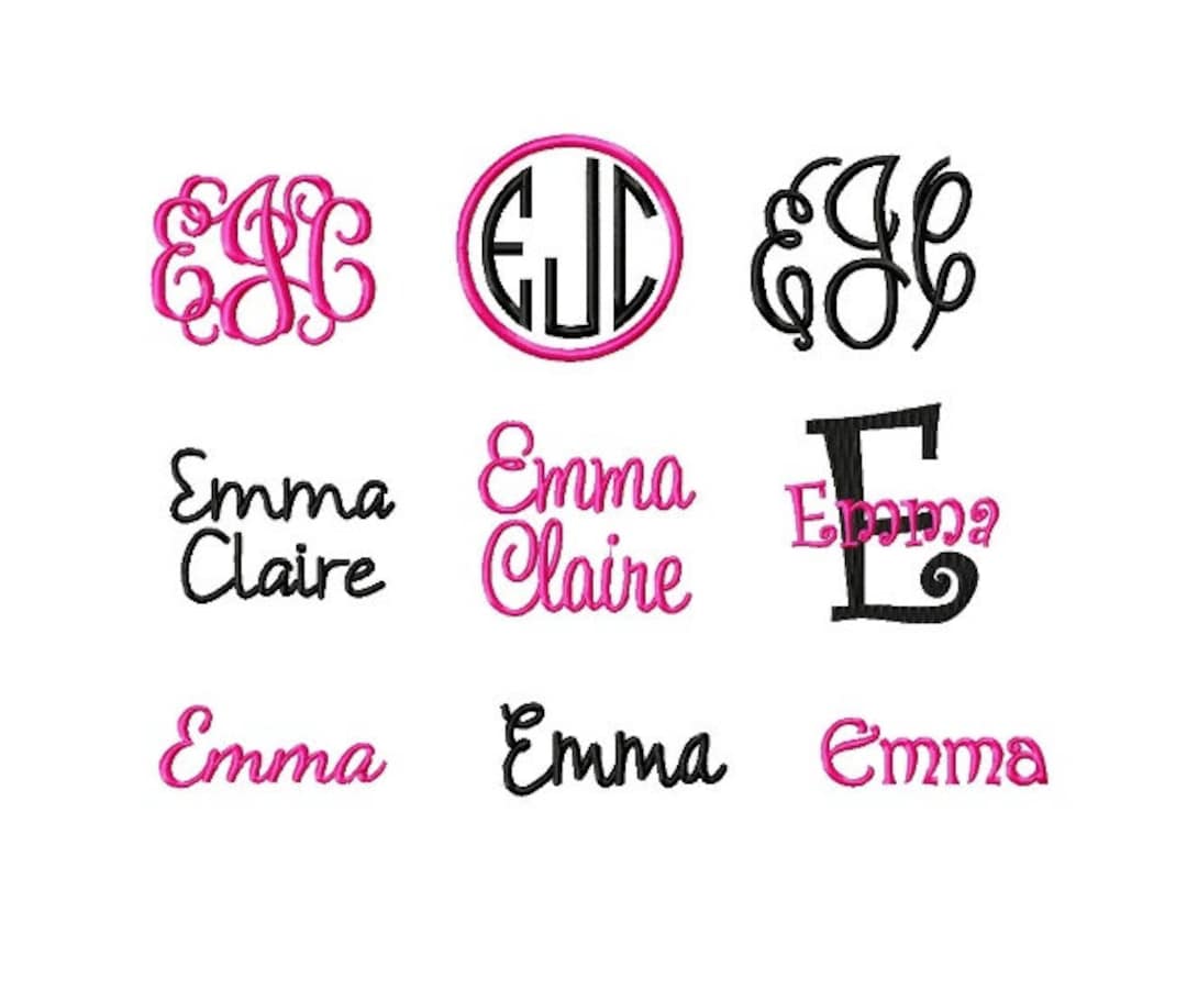 DIGITAL DOWNLOAD Machine EMBROIDERY Design Files - Set of 9 Custom ...