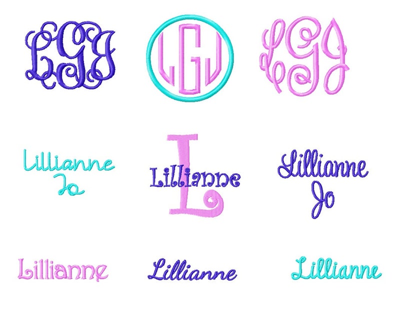 DIGITAL DOWNLOAD EMBROIDERY Design Files 9 Custom Monogram - Etsy